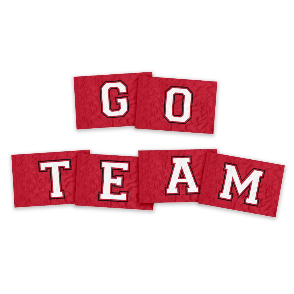 Print-On-Demand Double-Sided Spirit Letter Flag | Superior Cheer